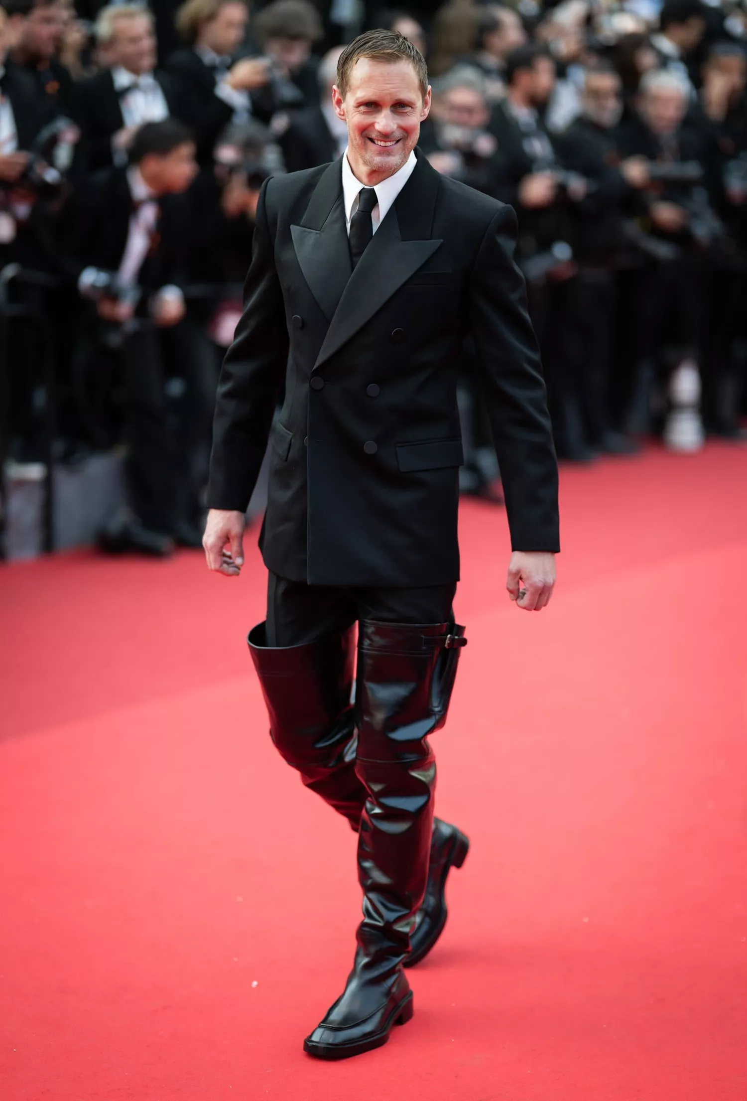 Alexander Skarsgård’s 2025 Cannes outfits: Thigh-high boots, sequins ...
