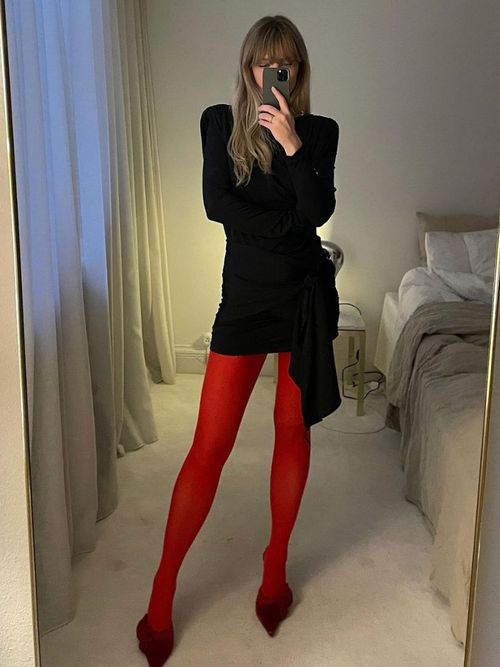 How to wear the red stockings trend this Valentine's Day - Vogue ...